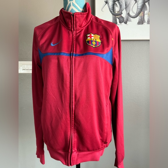 Nike | Jackets & Coats | Fc Barcelona 20 Nike Line Up Track Jacket Mens Medium Red Full Zip ...